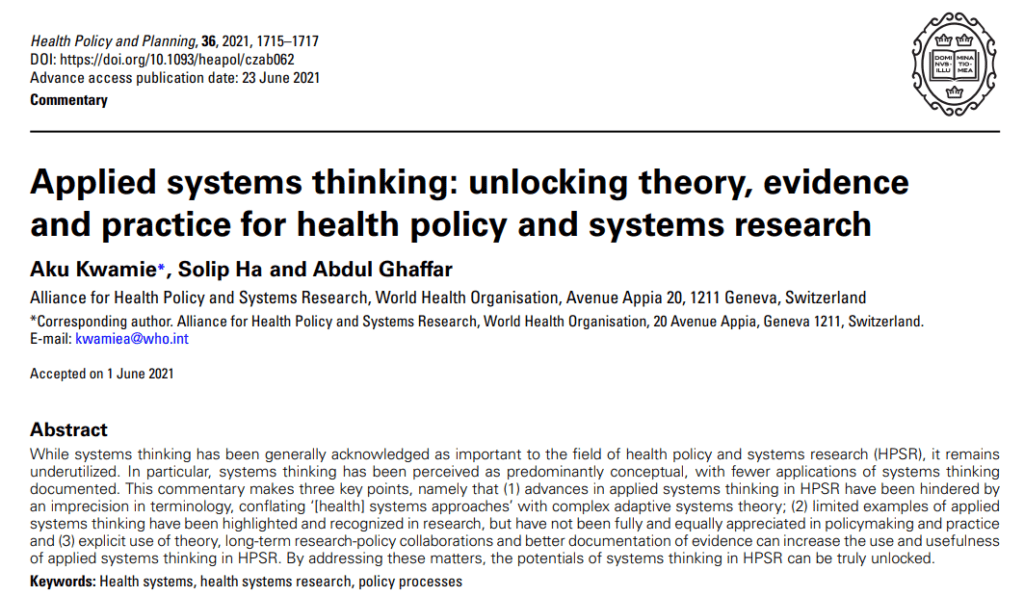 Unlocking the Power of Systems Thinking in Policymaking: A Path to ...